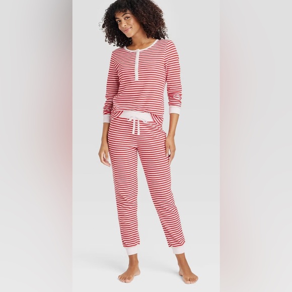 Auden | Intimates & Sleepwear | Auden Womens Thermal Pajama Set Red And ...